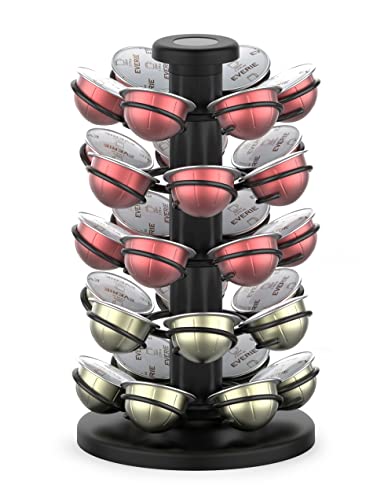 EVERIE Coffee Pod Holder Carousel Compatible with Nespresso Vertuoline Capsules, Holds 30 Pods, NRT03S