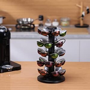 EVERIE Coffee Pod Holder Carousel Compatible with Nespresso Vertuoline Capsules, Holds 30 Pods, NRT03S