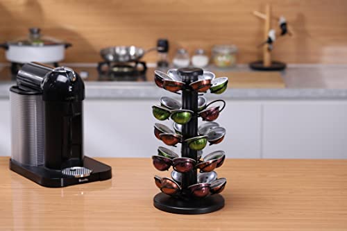 EVERIE Coffee Pod Holder Carousel Compatible with Nespresso Vertuoline Capsules, Holds 30 Pods, NRT03S