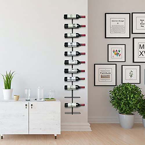 12 Bottle Wall Mounted Wine Rack, Adjustable Tier Wall Hanging Wine Holder Towel Rack, Detachable Wine Storage Organizer Used As One or Four, for Kitchen, Pantry, Dining Room, Bar, Wine Cellar