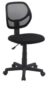 amazon basics low-back, upholstered mesh, adjustable, swivel computer office desk chair, black