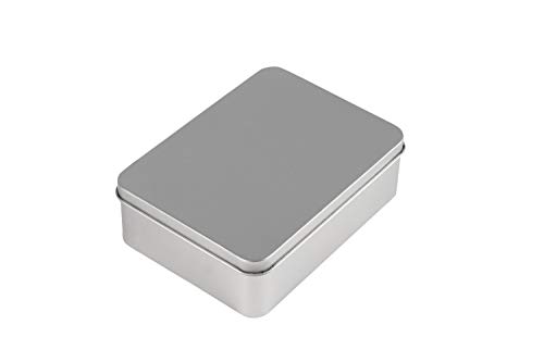 Juvale Rectangular Tin Box with Lid - 6-Pack Empty Tin Can Storage Container for Treats, Gifts, Favors and Crafts, Silver, 4.9 x 3.7 x 1.6 Inches