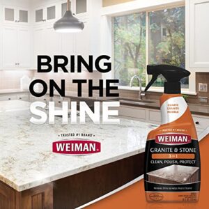 Weiman Granite Cleaner Polish and Protect 3 in 1 - 2 Pack - Streak-Free, pH Neutral Formula for Daily Use on Interior & Exterior Natural Stone