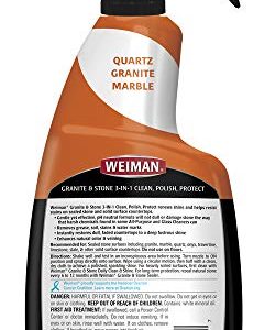 Weiman Granite Cleaner Polish and Protect 3 in 1 - 2 Pack - Streak-Free, pH Neutral Formula for Daily Use on Interior & Exterior Natural Stone