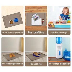 Sanbege Under Sink Mat Liner 34" x 22", Trimmable Kitchen Cabinet Protector Tray, Multipurpose Silicone Waterproof Mat for 36" Cabinet and Crafting, Pet Bowls, Floor Organization (Brown)