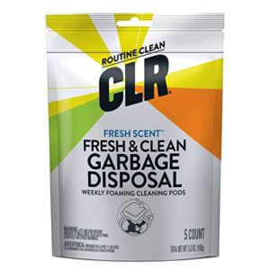 clr fresh & clean garbage disposal, fresh scent weekly foaming cleaning pods, 5 pods total (packaging may vary)