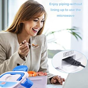 [Faster] Electric Lunch Box Food Heater, 60W High-Power 4 in 1 Heated Lunch Boxes for Adults, Car & Home, 1.5L Leak-Proof Heated Lunch box,12V 24V 110V Portable Microwave with Carry Bag