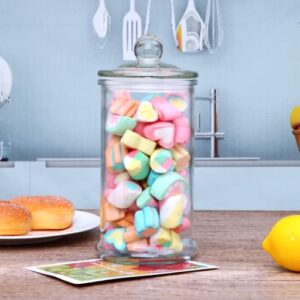 COMUDOT Glass Cookie Jar,Glass Canisters Set of 5,Glass Jars,Airtight Glass Storage Candy Jar with Lids,Glass Organization Canisters for Home & Kitchen