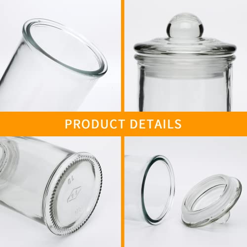 COMUDOT Glass Cookie Jar,Glass Canisters Set of 5,Glass Jars,Airtight Glass Storage Candy Jar with Lids,Glass Organization Canisters for Home & Kitchen