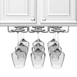 Sorbus Under Cabinet Wine Glass Rack and Stemware Holder – 3 Rows Holds up to 9 of Your Most Delicate Glassware