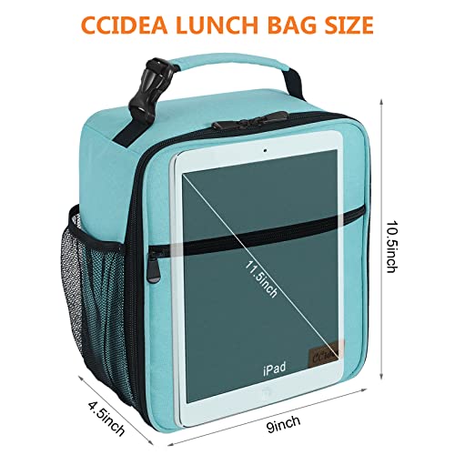 CCidea Lunch Box for Men Women Adults, Portable Insulated Lunch Bag for Office Work School, Reusable Zippered Bento Lunch Box for Kids (Tiffany Blue)