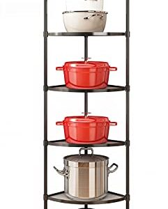 ZIGAMA 6-Tier Kitchen Pot Rack, Cookware Stand Storage Organizer ，Multi-Layer Corner Shelf Stand Stainless Steel Shelves for Kitchen