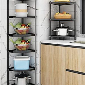 ZIGAMA 6-Tier Kitchen Pot Rack, Cookware Stand Storage Organizer ，Multi-Layer Corner Shelf Stand Stainless Steel Shelves for Kitchen