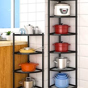 ZIGAMA 6-Tier Kitchen Pot Rack, Cookware Stand Storage Organizer ，Multi-Layer Corner Shelf Stand Stainless Steel Shelves for Kitchen