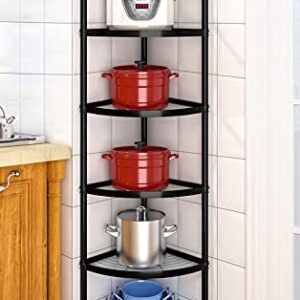 ZIGAMA 6-Tier Kitchen Pot Rack, Cookware Stand Storage Organizer ，Multi-Layer Corner Shelf Stand Stainless Steel Shelves for Kitchen