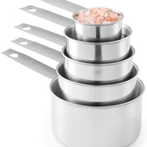 Stainless Steel Measuring Cups, Laxinis world 5 Piece Stackable Measuring Set (1)