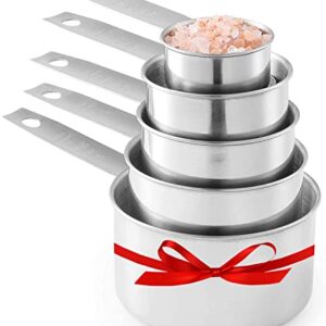 Stainless Steel Measuring Cups, Laxinis world 5 Piece Stackable Measuring Set (1)