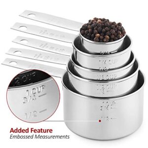 Stainless Steel Measuring Cups, Laxinis world 5 Piece Stackable Measuring Set (1)