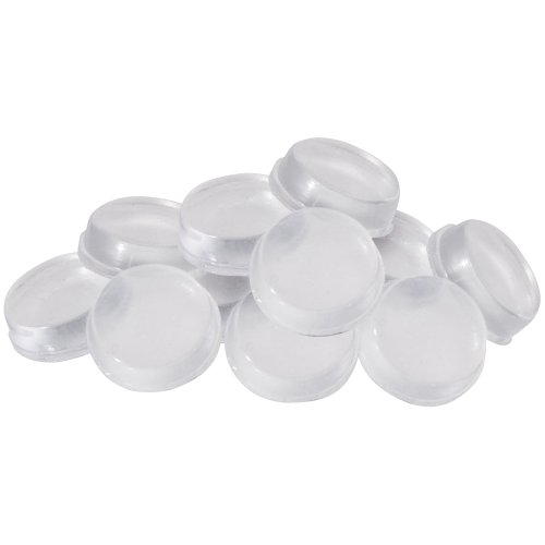 Soft Touch 1/2" Round Self Stick Cabinet Bumper Pads to Dampen Sound and Protect Surfaces, 12 Pack, Clear, 12 Count