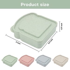 Sandwich Containers, 4pcs Sandwich Containers for Lunch Boxes with 10 Sheets Toast Graffiti Stickers, Food Storage Sandwich Box with Lid, BPA Free, Microwave & Dishwasher Safe, for Kids or Adults.