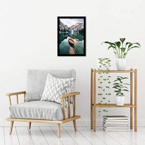 Americanflat 12x18 Black Picture Frame - Composite Wood with Shatter Resistant Glass - Horizontal and Vertical Formats for Wall with Included Hanging Hardware