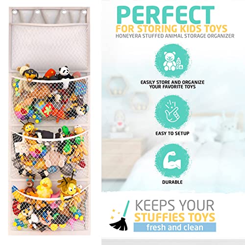 The Original Stuffed Animal Storage (Patent Pending) - Over Door Organizer for Stuffies, Baby Accessories, Toy Plush Storage / Breathable Hanging Storage Pockets Big Girls Toddler Large Bag Animals