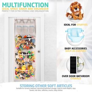 The Original Stuffed Animal Storage (Patent Pending) - Over Door Organizer for Stuffies, Baby Accessories, Toy Plush Storage / Breathable Hanging Storage Pockets Big Girls Toddler Large Bag Animals