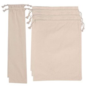 linen bread bags reusable bread bags for homemade bread, homemade artisan bread storage,linen storage bread bags for home(size 3-11×15 in, 2-27×5.8 in）