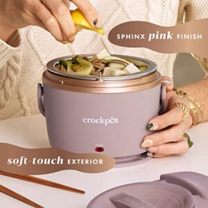 Crockpot Electric Lunch Box, Portable Food Warmer for On-the-Go, 20-Ounce, Blush Pink