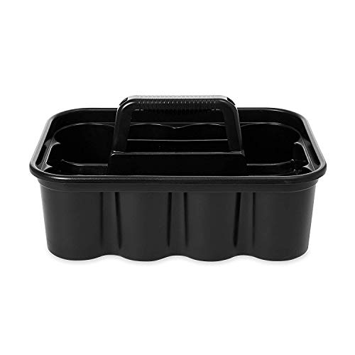 Rubbermaid Commercial Products Deluxe Carry Caddy for Cleaning Products, Spray Bottles, Sports/Water Bottles, and Postmates/Uber Eats Drivers, Black (FG315488BLA)