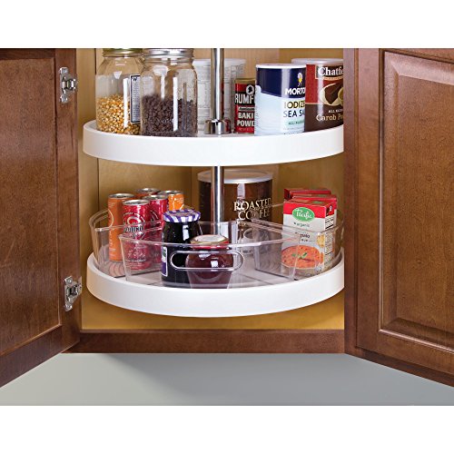 iDesign Plastic Lazy Susan Cabinet Storage Bin, 1/4 Wedge Container for Kitchen, Pantry, Counter, BPA-Free, 12.75" x 7.5" x 4.25", Set of 4, Clear