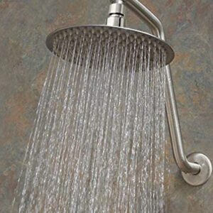 High Pressure Shower Head, 8 Inch Rain Showerhead, Ultra-Thin Design- Pressure Boosting, Awesome Shower Experience, NearMoon High Flow Stainless Steel Rainfall Shower Head (Chrome Finish)