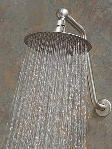 High Pressure Shower Head, 8 Inch Rain Showerhead, Ultra-Thin Design- Pressure Boosting, Awesome Shower Experience, NearMoon High Flow Stainless Steel Rainfall Shower Head (Chrome Finish)