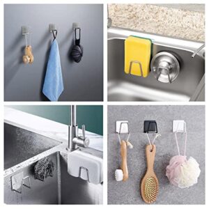 LEFTSTARER 4 Pack Sink Sponge Holder for Kitchen Sink Caddy Premium SUS304 Stainless Steel Rustproof Waterproof Quick Drying Small Strong Adhesive Sponge Holder (4) 3.black X 4pcs