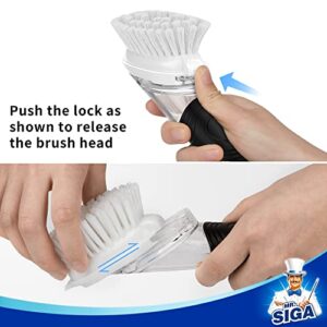 MR.SIGA Soap Dispensing Dish Brush Storage Set, Kitchen Brush with Holder for Pot Pan Sink Cleaning