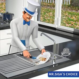 MR.SIGA Soap Dispensing Dish Brush Storage Set, Kitchen Brush with Holder for Pot Pan Sink Cleaning