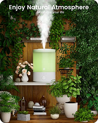 Cool Mist Humidifiers for Bedroom Large Room, Esemoil 2.5L Smart WiFi Baby Air Humidifier with Top-Fill & 28dB Quiet, 24H Ultrasonic Diffuser for Plants, 8 Color Light, Voice Control, Works with Alexa