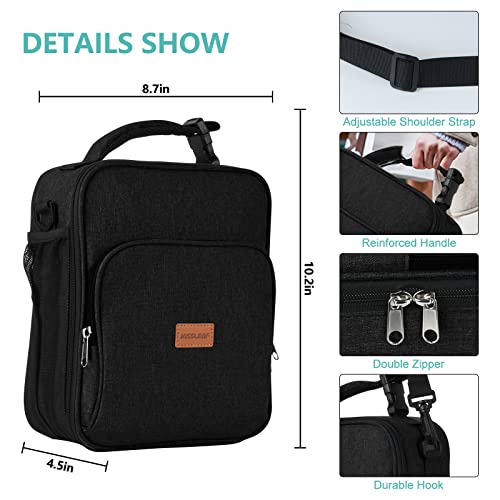 kissleaf Insulated Lunch Bag, Reusable Freezable Lunch Box for Men Women, Leakproof Cooler Small Lunch Bag with Adjustable Shoulder Strap for Adults