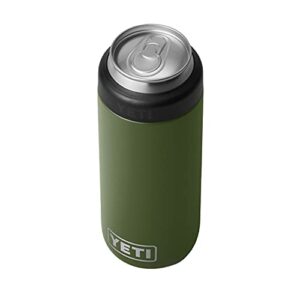 yeti rambler 12 oz. colster slim can insulator for the slim hard seltzer cans, highlands olive