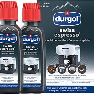 Durgol Swiss Espresso, Descaler and Decalcifier for All Brands of Espresso Machines and Coffee Makers, 4.2 Fluid Ounces (Pack of 2)