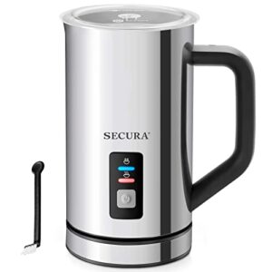 secura milk frother, electric milk steamer stainless steel, 8.4oz/250ml automatic hot and cold foam maker and milk warmer for latte, cappuccinos, macchiato, 120v