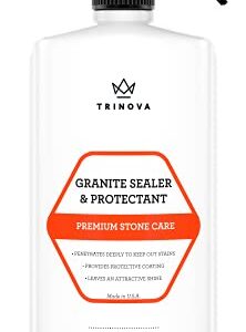 Granite Sealer & Protector – Best Stone Polish, Protectant & Care Product – Easy Maintenance for Clean Countertop Surface, Marble, Tile – No Streaks, Stains, Haze, or Spots - 18 OZ - TriNova