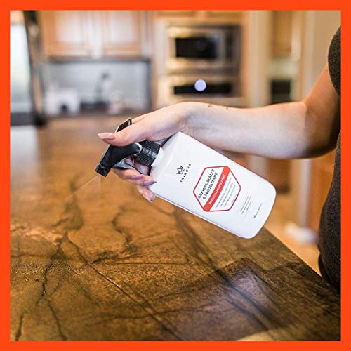 Granite Sealer & Protector – Best Stone Polish, Protectant & Care Product – Easy Maintenance for Clean Countertop Surface, Marble, Tile – No Streaks, Stains, Haze, or Spots - 18 OZ - TriNova