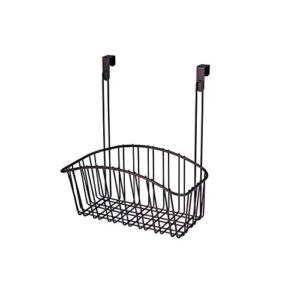 spectrum diversified contempo storage basket over the cabinet, steel wire, sink organizer for kitchen & bathroom, medium, bronze