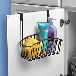 Spectrum Diversified Contempo Storage Basket Over The Cabinet, Steel Wire, Sink Organizer for Kitchen & Bathroom, Medium, Bronze