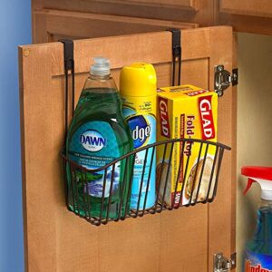 Spectrum Diversified Contempo Storage Basket Over The Cabinet, Steel Wire, Sink Organizer for Kitchen & Bathroom, Medium, Bronze