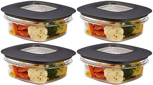 Rubbermaid Premier Food Storage Container, 1.25 Cup, Grey (Pack of 4)