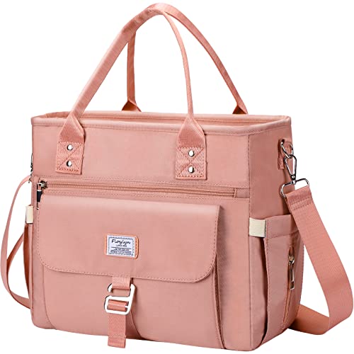 Lunch Bags for Women - Pink, Designer Insulated Lunch Tote Bag With Adjustable Shoulder Strap, Leakproof Water-resistant Lunch Box for Adult Work Picnic School