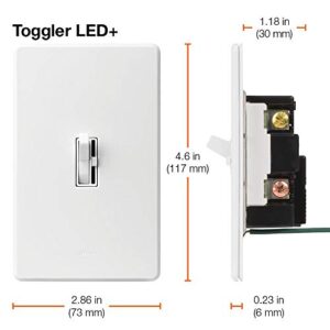 Lutron Ariadni/Toggler LED+ Dimmer | 150-Watt, Single-Pole/3-Way | AYCL-153P-WH | White