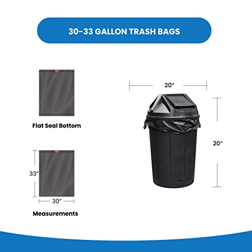 Reli. 30 Gallon Trash Bags Drawstring | 250 Count Bulk | Black | 33 Gallon Garbage Bags Heavy Duty | Large